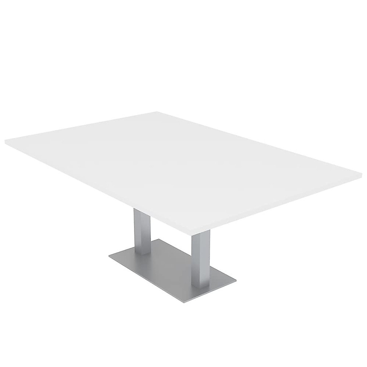SKUTCHI DESIGNS INC. 6 Person Rectangular Conference Table | Square Metal Base | Harmony Series | 48X72 | White