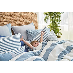 Nautica - Queen Duvet Cover Set, Cotton Reversible Bedding with Matching Shams, Mediterranean Inspired Home Decor for All Seasons (Fairwater Blue, Queen)