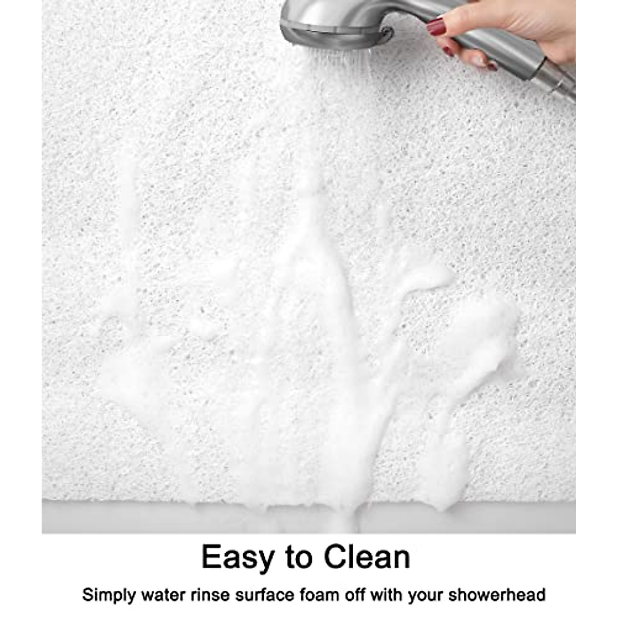 Leotruny PVC Non Slip Square Shower Mat 21 x 21 Inches Shower Floor Mat for Bathroom Textured Surface (C03-White, 21''X21'')