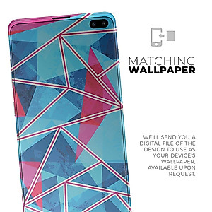 DesignSkinz Vivid Blue and Pink Sharp Shapes Protective Vinyl Decal Wrap Skin Cover Compatible with The Samsung Galaxy S20 (Screen Trim & Back Glass Skin)