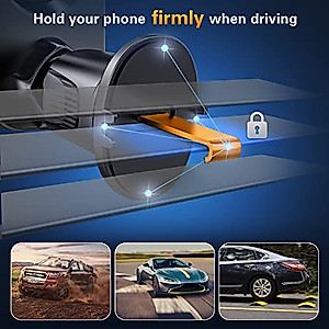 pop-tech Car Vent Phone Mount for Socket Grip, Air Vent Clip Phone Holder Compatible with Magsafe Wallet Black & iPhone Samsung Card Holder, Cell Phone Stand with Sticky Adhesive