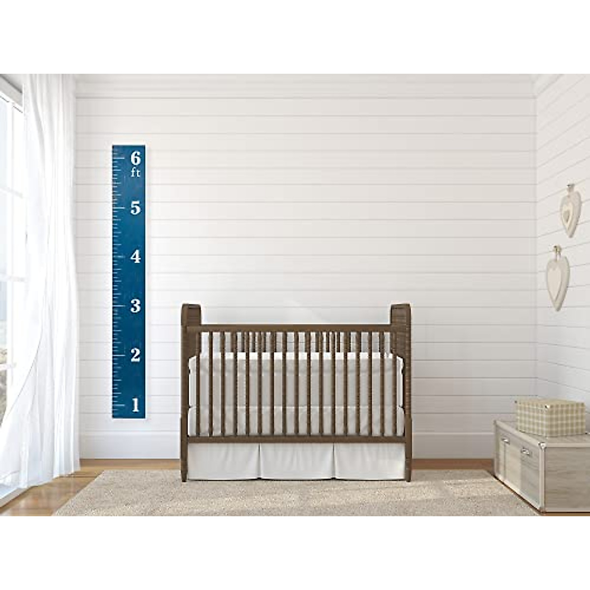 Creative Co-Op Growth Chart Ruler Wall Décor, 0.75" x 66.00", Blue