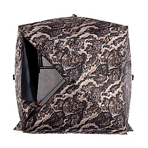 VEIL CAMO VC300 3-Person Hub Blind Tru-View – Ground Blind for Deer Hunting, 270-Degree View, Water Resistant, Durable 5-Hub Design, Backpack Carry Bag, Silent Slide Window Panels