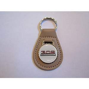 302 HIGH Performance Emblem Logo Leather Keychain - Beige