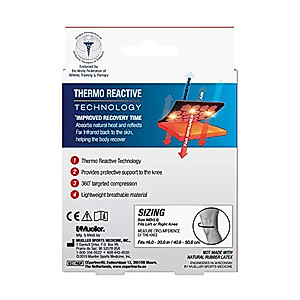 Mueller 64429 Sports Medicine FIR 4-Way Knee Support Sleeve for Men and Women, Gray/Blue, Medium/Large