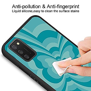 zaztify Phone Case for Samsung Galaxy A04, Cyan Butterfly Swirl Incline Coffee Latte Valentine Color Block Shockproof Protective Anti-Slip Thin Soft Cover Shell