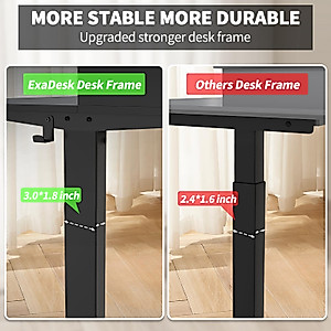 ExaDesk 63×30 Inch Electric Standing Desk with 2 Drawers, Adjustable Height Widened Stand Up Desk with Storage Shelf, Sit to Stand Ergonomic Workstation for Home Office