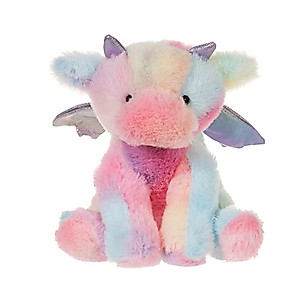 Apricot Lamb Toys Plush Colorful Plush Dragon Dinosaur Stuffed Animal Soft Cuddly Perfect for Child (Colorful Plush Dragon, 8 Inches)