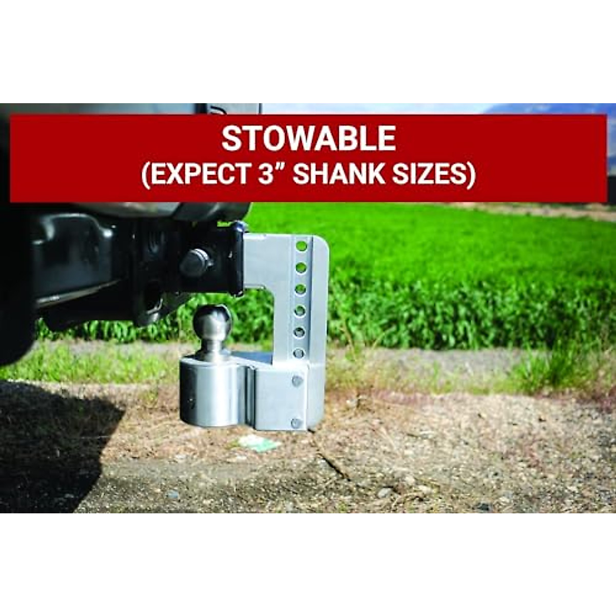 Adjustable Trailer Hitch, Adjustable Ball Mount, Truck Ball Hitch, Aluminum Trailer Tow Hitch w/Built in Scale for Anti Sway, 12,500 lbs GTW - Weigh Safe