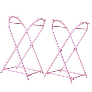 Hemoton 2pcs Trash Bag Holder Rack Foldable Garbage Bag Bracket Stand Rubbish Bag Support Rack Dishcloth Organizer Rack for Bathroom Kitchen (Pink)