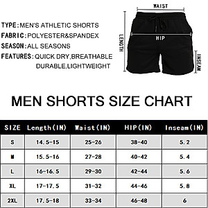 CNRUWE Mens Workout Running Shorts Lightweight Breathable Gym Athletic Shorts 5 inch Inseam Short Men with Zipper Pockets,Navy Blue M