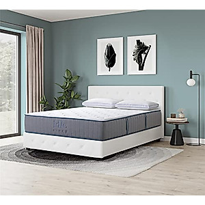 Memory Foam and Innerspring Hybrid Mattress, 14-Inch California King Size Mattress, Two-Sided Flippable Medium Firm Mattress with 2 Bonus Pillows, Bed-in-a-Box, CertiPUR-US