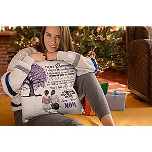 Artgearify Personalized to My Daughter, I Hugged This Soft Pillow, Customize Your Clothes Hair Names, Mom to Daughter Pillow, Decorative Throw Pillows (14" x 14")