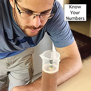 Hydrometer & Testing Jar Kit by MiTBA Test the ABV, Brix & Gravity of your Wine, Beer, Mead & Kombucha accurately! Triple Scale Hydrometer + 250ml Plastic Graduated Cylinder + cleaning brush & cloth