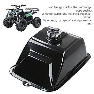 ATV Fuel Tank with Cap, ATV Metal Gas Tank with Cap No Oil Leakage for 150cc 200cc 250cc ATV Quad 4 Wheeler Fuel Tank