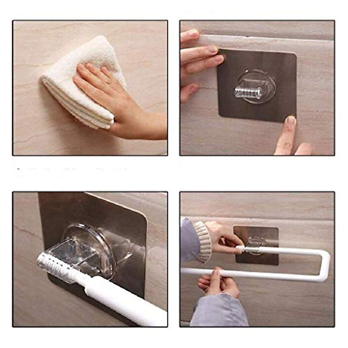 AFLHYJK Towel Rack- Kitchen Over Cabinet Strong Steel Double Towel Bar Rack - Hang on Inside or Outside of Doors - Storage and Organization for Hand