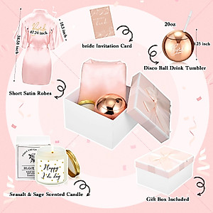Bride Wedding Gifts with Bride Robes Bride Candle Drink Tumbler Bride Proposal Card Gift Box for Bachelorette Party