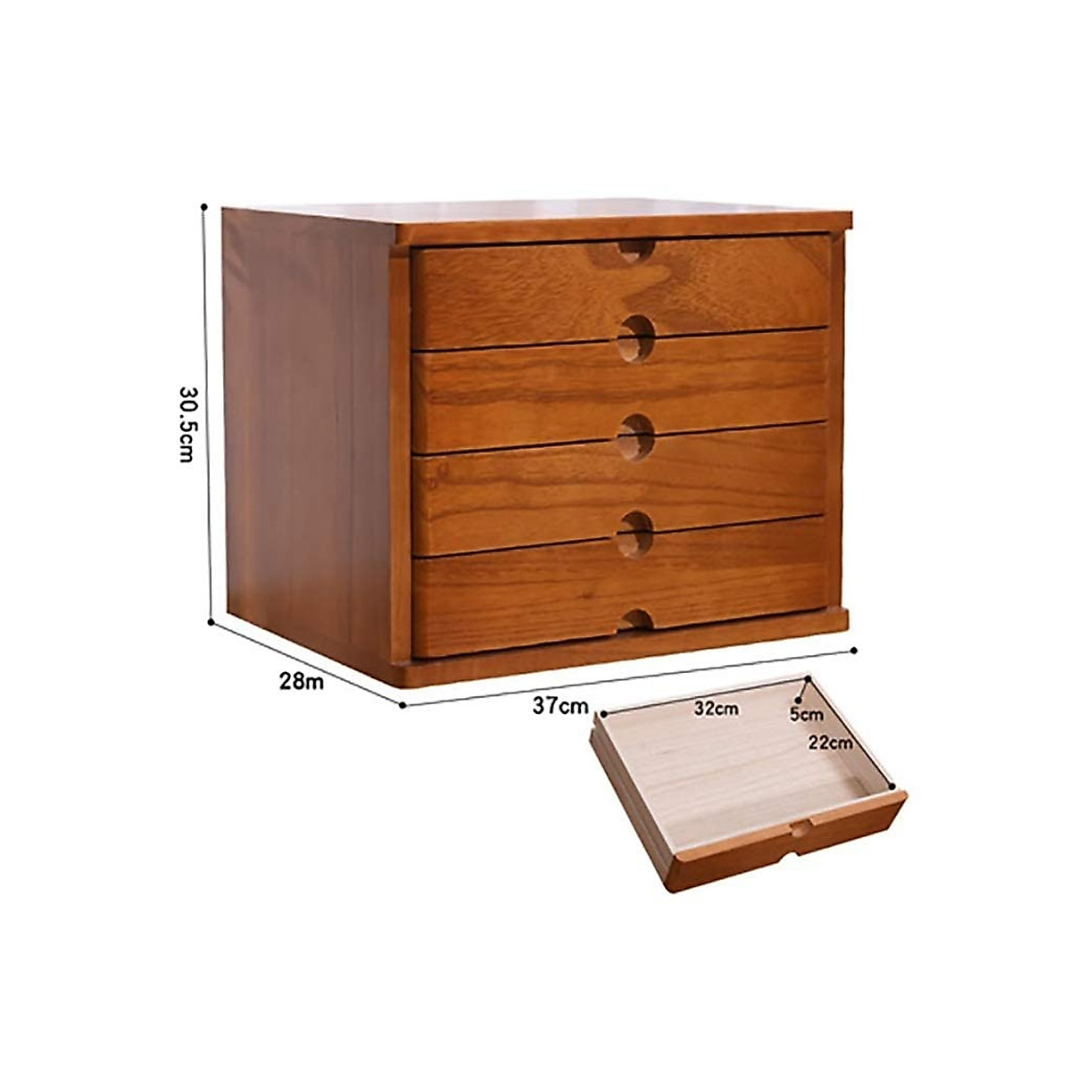 Desktop Organizer Storage Box - Desktop File Cabinet, Solid Wood Desk Organizers Drawer Box, Office Supplies/Home Small Desktop Flat File Cabinet, for Cosmetics/Books/Children's Toys Storage (Size :