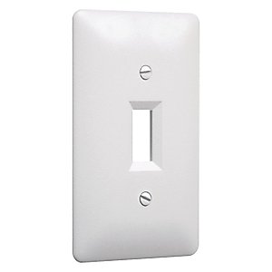 TayMac 4000W Paintable Single Toggle Light Wall Plate Cover, White, 1-Gang
