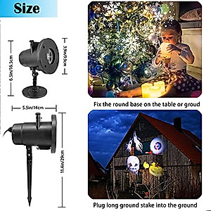 Christmas Projector Lights,Waterproof IP65 Holiday Lights Projector Lawn Projector Lamp Snowstorm Landscape Spotlight Show with 6 PCS Pattern Card for Indoor Outdoor Garden Lawn Birthday Decoration