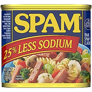 SPAM Less Sodium, 12 Oz (Pack Of 12)