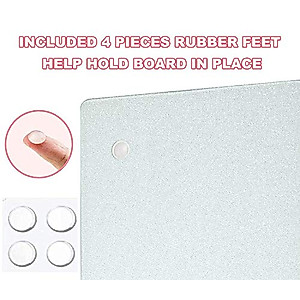 Tempered Glass Cutting Board Raccoon Tableware Kitchen Decorative Cutting Board with Non-slip Legs, Serving Board, Large Size, 15" x 11"