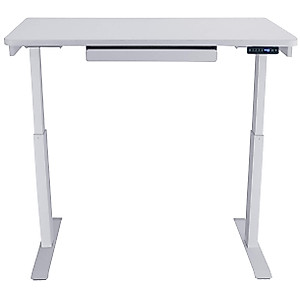 Motionwise Electric Standing Desk, 24”x48 Home Office Series, 28"-48" with Quickly Program up to 4 pre-Set Height adjustments and USB Charge Port, White Frame