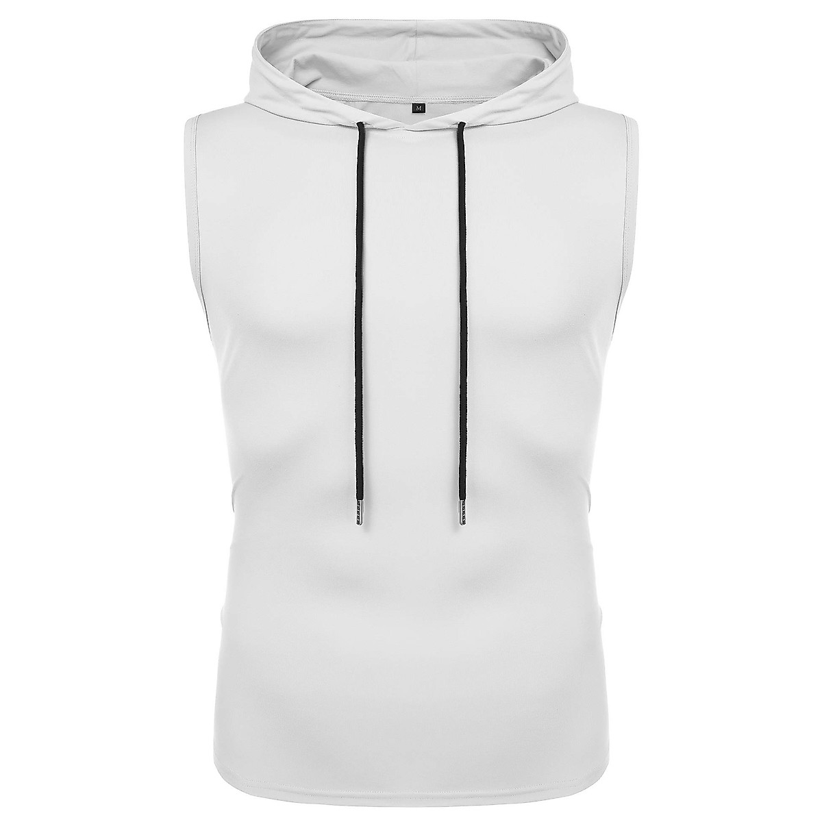 Babioboa Men's Sleeveless Hoodie Bodybuilding Stringers Workout Tank Tops Fitness Vest White