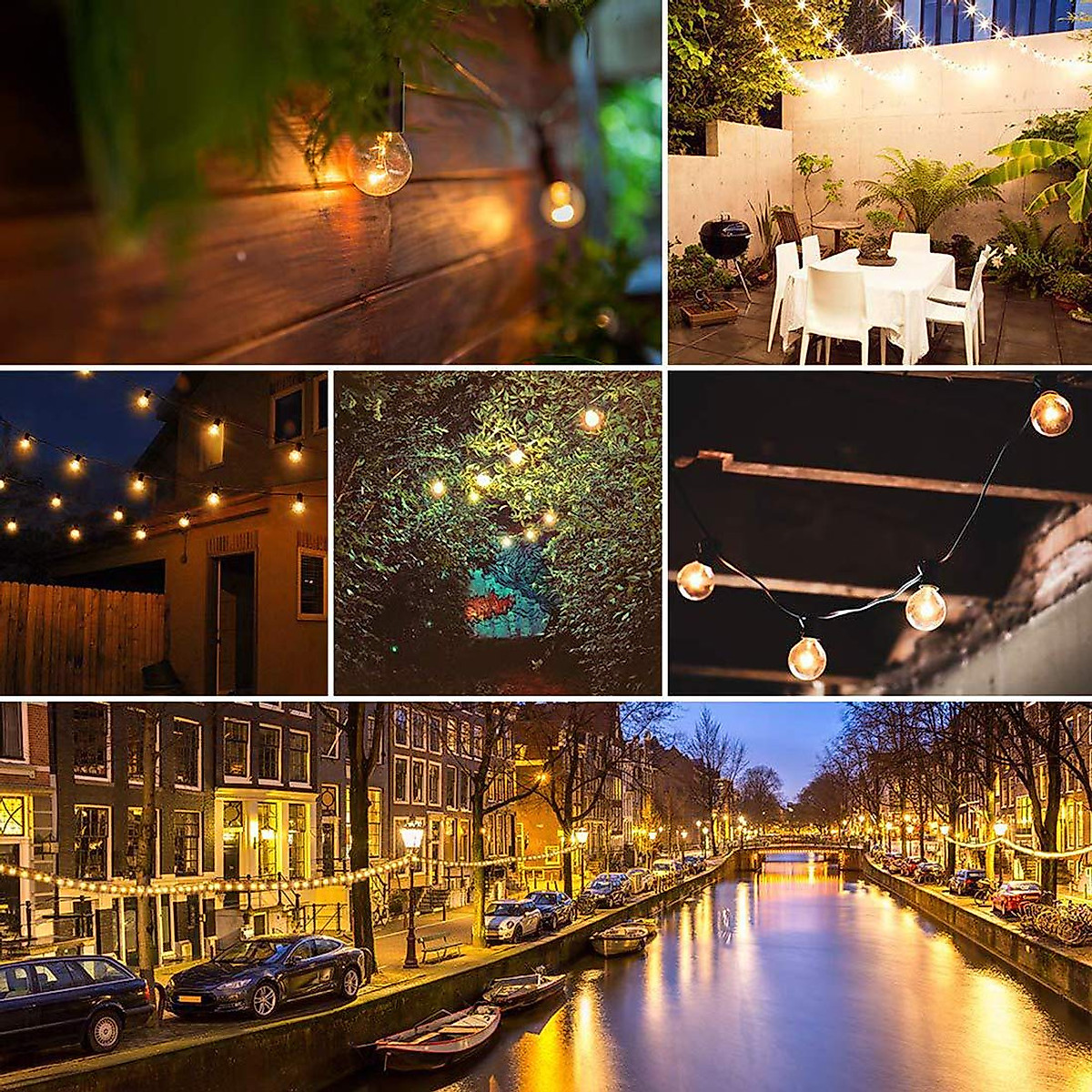 G40 Replacement Light Bulbs, 5W Globe Bulbs fits E12/C7 Candelabra Screw Base, 1.5 Inch Clear Small Light Bulbs for Indoor Outdoor String Light Bulbs Decor, Pack of 25