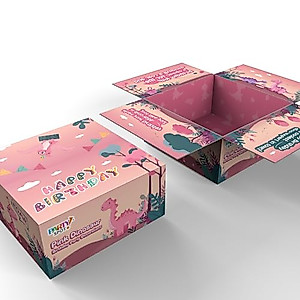 Party Spot! 150 pcs Dinosaur Birthday Party Supplies For Girls (Serves 12), Pink Dinosaur Party Decorations, 50 pcs Latex Balloons, 12 sets Tableware, Plates, Tablecloth, Installation Tools