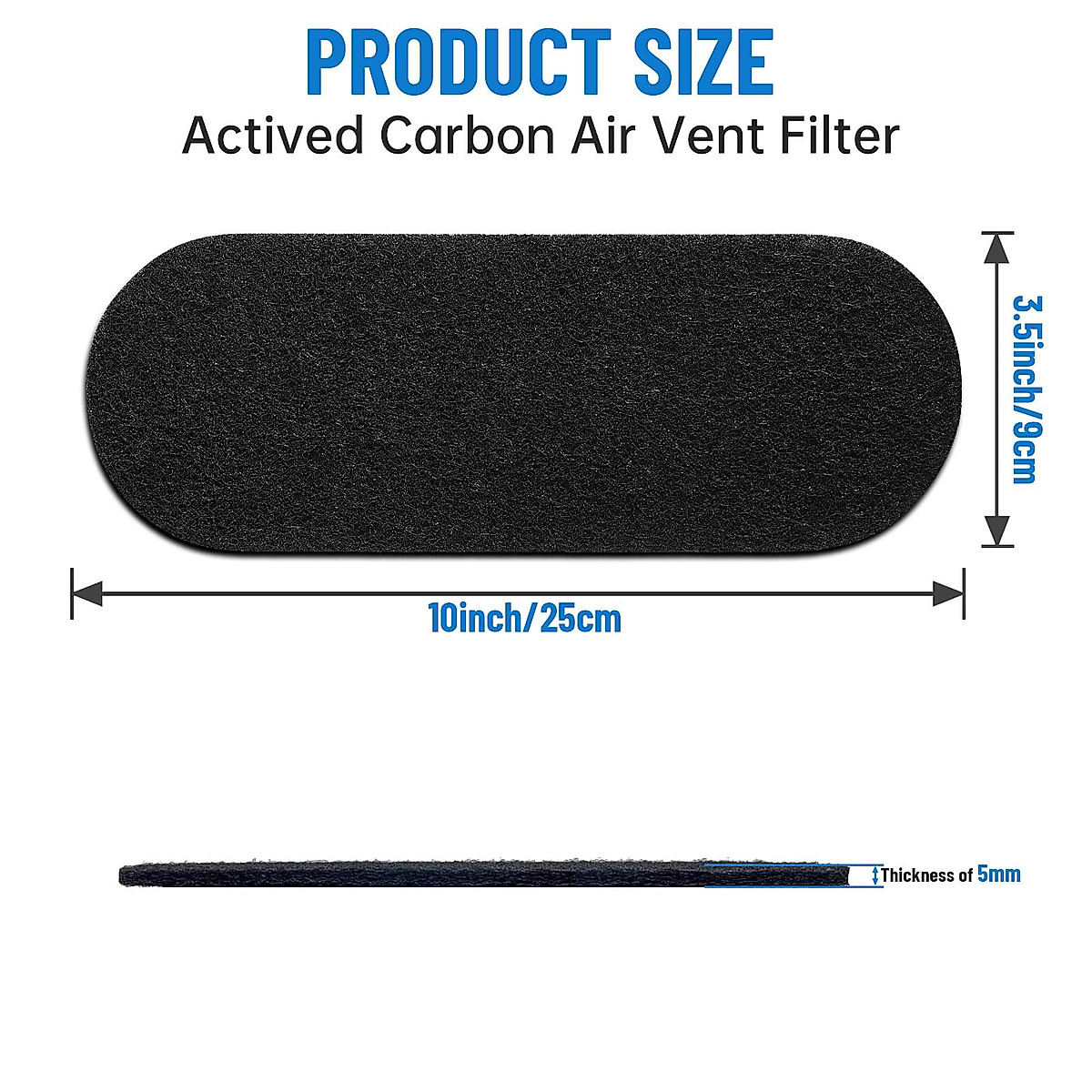 Ceiling Fan Filters for Blades,Ztaussi 5pcs Activated Coconut Shell Carbon Air Filters, Charcoal Vent Filter for Home, Cleaner Air, Dust Control