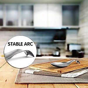 Pretty Jolly Fish Shape Stainless Steel Spoon Rest for Stove Top Metal Spoon Holder for Kitchen Counter Cooking Utensil Rest Rust Resistant Dishwasher Safe 10.6 x 3.8 Inch(Black 2PCS)