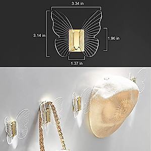 FEimaX Towel Hooks Bath Coat Robe Clothes Hook Bathroom Shower Hanger Wall Hook Holder for Kitchen Garage Hotel Closet Door Wall, Creative Butterfly Mounted Coat Hook