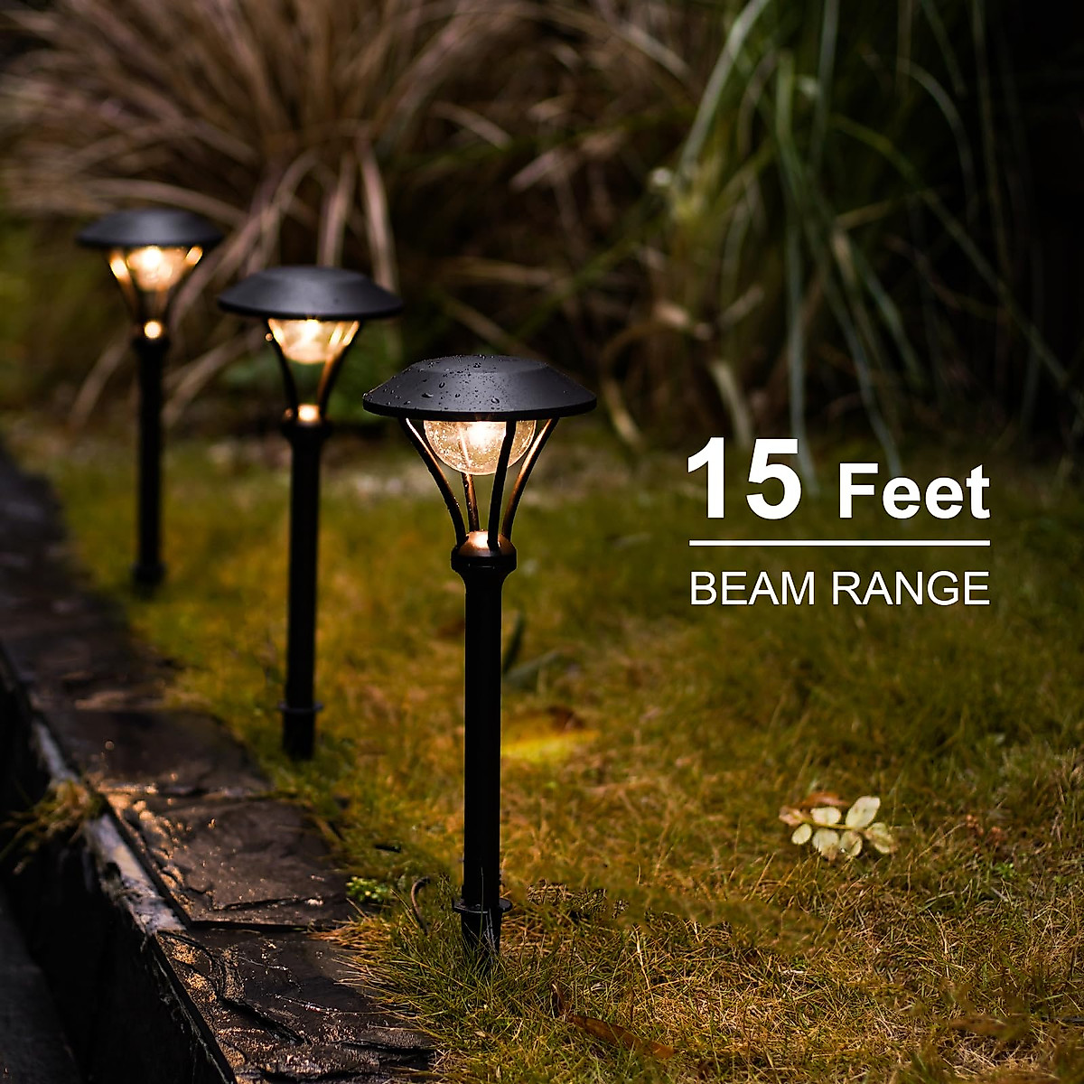 GOODSMANN Low Voltage Path Lights Landscape Lighting 1 Watt LED 60 Lumens Flood Lights with Metal Stake for Garden Yard Patio Area Outdoor Lighting (4 Pack) 9920-2104-04
