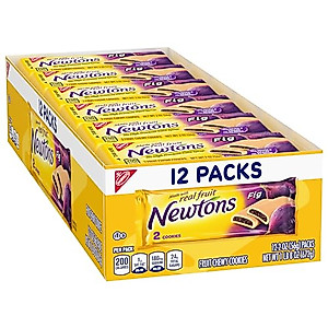 Newtons Soft & Fruit Chewy Fig Cookies, 48 Snack Packs (2 Cookies Per Pack, 4 Boxes)