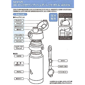 Skater SDPV5 Children's Stainless Steel Direct Drinking 3D Water Bottle, Kids, 16.2 fl oz (480 ml), Sumikko Gurashi Girls