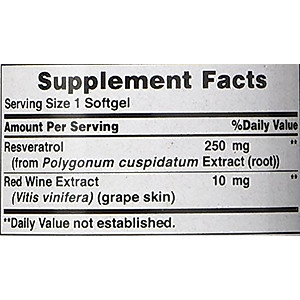 Puritans Pride Resveratrol 250 mg, 60 Count