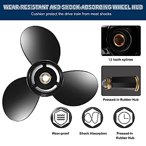 JSPROP Boat Propeller fit Johnson Evinrude OMC Stern Drive 40-140 HP Engines 13 Spline Tooth Outboard Prop RH OEM Propeller for 50 60 65 70 75 85 88 90 100 110 112 115 120 125 135 HP (14X11)