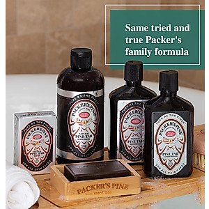 Packer's Pine Tar Soap | The Original Mens Body Soap Made With Natural Pine Tar and Pine Oils | All Natural Mens Soap Bar & Camping Soap | Paraben, Sulfate, and Creosote Free Soap - (3 Pack)