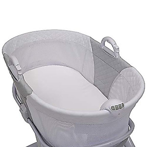 Delta Children 2-in-1 Moses Basket Bedside Bassinet Sleeper - Portable Baby Crib with Wheels & Removable Moses Basket, Grey