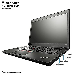 Lenovo ThinkPad T450 14in HD Business Laptop Computer, Intel Dual-Core i5-5300U Up to 2.9GHz, 8GB RAM, 128GB SSD, HDMI, 802.11ac WiFi, Bluetooth, Windows 10 Professional (Renewed)