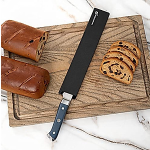 Restaurantware Sensei 12 x 2 Inch Knife Sleeve, 1 BPA-Free Knife Protector - Fits Chef Knife, Felt Lining, Black Plastic Knife Blade Guard, Durable, Cut-Proof