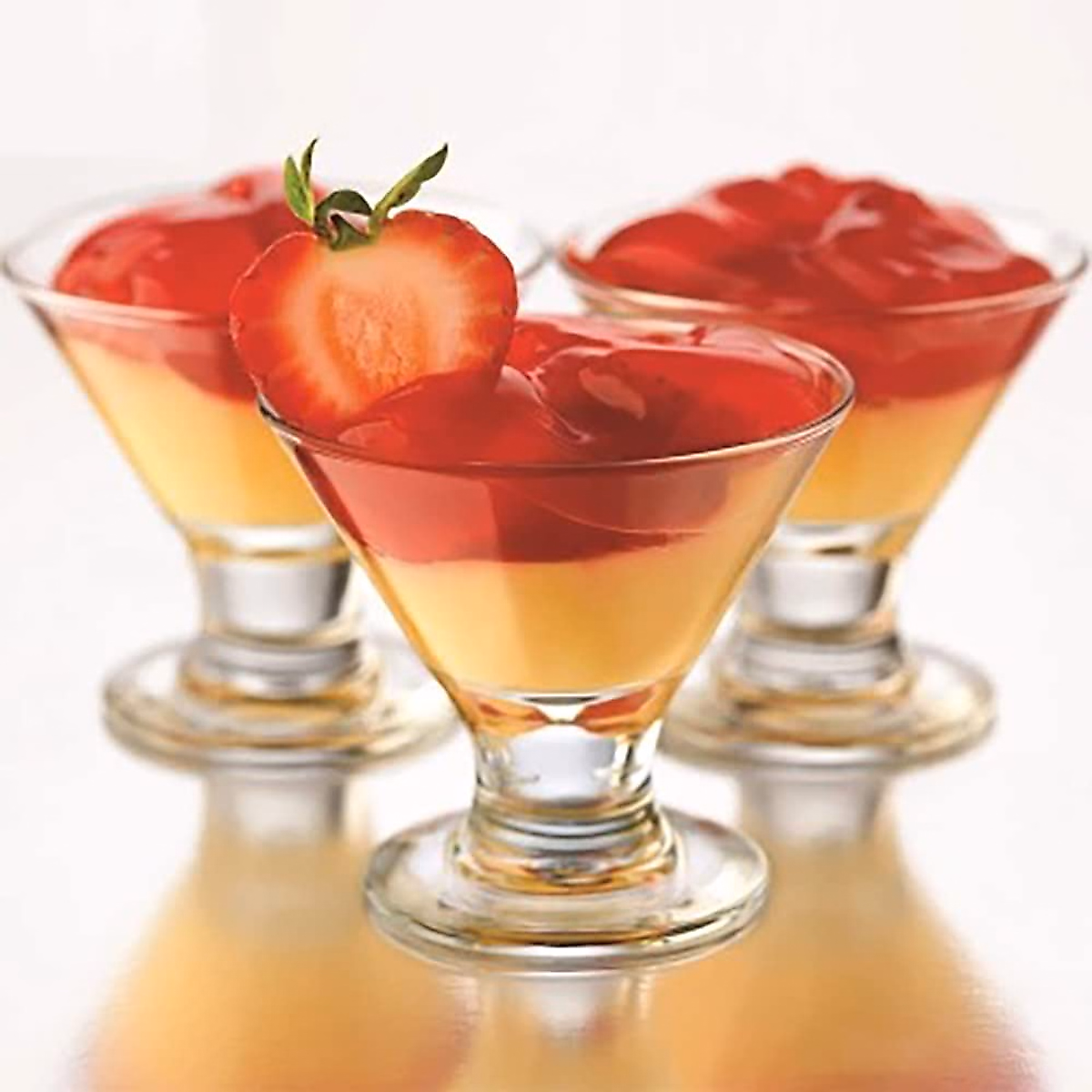 Cezoyx 6 Pack Glass Dessert Bowls, 5.6 Oz Clear Footed Dessert Cups Glass Ice Cream Bowl for Sundae, Ice Cream, Pudding, Salad, Snack, Fruit and Dessert