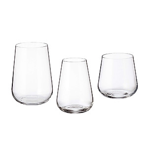 Crystalite Bohemia - Non-Leaded Crystal Wine Glasses Amundsen Stemware Collection, Set of 6 (Stemless Old Fashioned Glasses 11 Ounces (320ml))