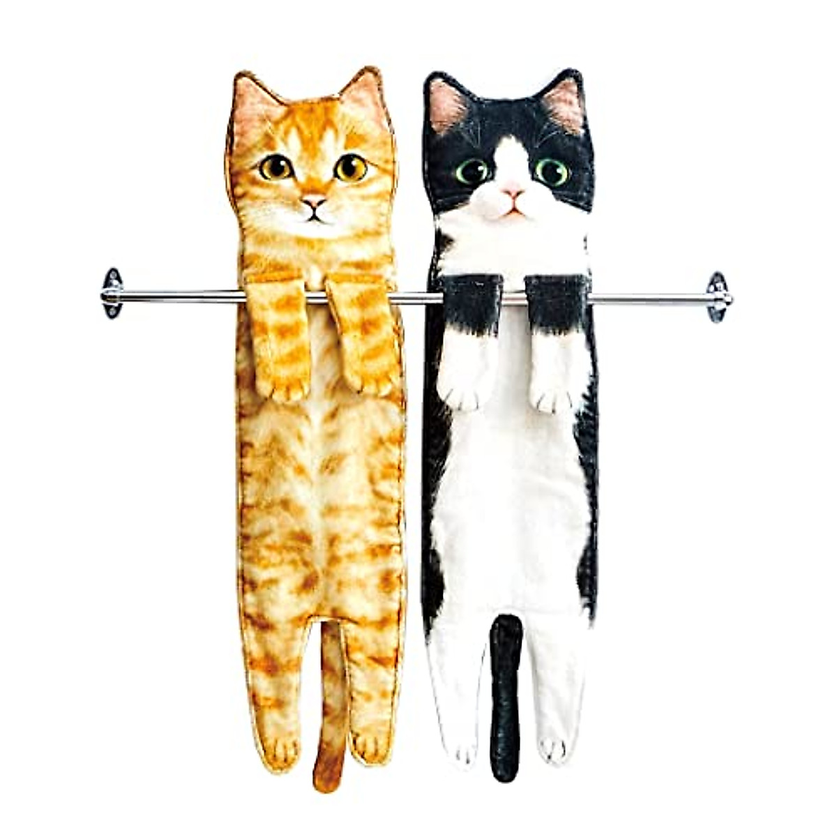 Cat Funny Hand Towels for Bathroom Kitchen Decor Cat Towel,Cute Decorative Hanging Washcloths Face Towels,Super Absorbent Soft, Housewarming Gift,Funny Gifts,Cat Lovers/Cat Mom Gifts for Women（Orange）