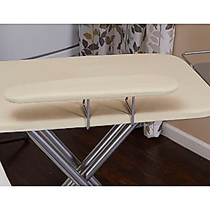 Household Essentials Wide Mega Ironing Board 4-Leg, Steel Top Pressing Station, Heat-Resistant Fiber Pad and Cotton Cover, Silver Frame