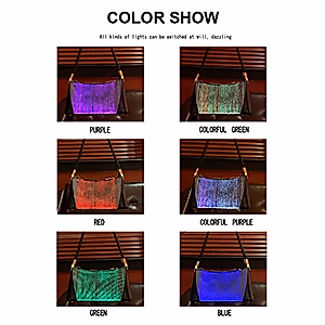GLOOMALL Women LED Evening Shoulder Bags Fiber Optic Light Up Crossbody Clutch Wallet Glitter Party Trendy Small Handbags Bag (Black)