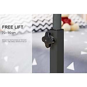 Rolling Laptop Stands Desk Cart Height Adjustable, soges 31.5 inches Mobile Sofa Side Table with Tablet Slot, Portable Standing Laptop Table, Small C Table for Couch Bed Sofa, Black, ZS-05-3-80B