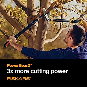 Fiskars 32" PowerGear2 Steel Blade Garden Bypass Lopper and Tree Trimmer - Sharp Precision-Ground Steel Blade Tree Cutter Blade for Branches up to 2" Diameter