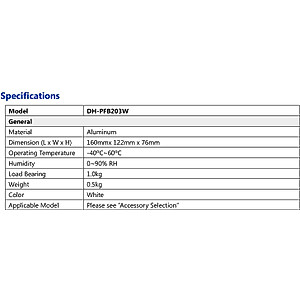 PFB203W Wall Mount Bracket Water-Proof Aluminum Alloy for Dahua Dome Camera IPC-HDW4433C-A IPC-HDW4431C-A, SD22204T-GN, IPC-HDBW4433R-ZS IPC-HDBW4433R-AS, HDBW4433R-S IPC-HDBW4431R-ZS IPC-HDBW4431R-AS